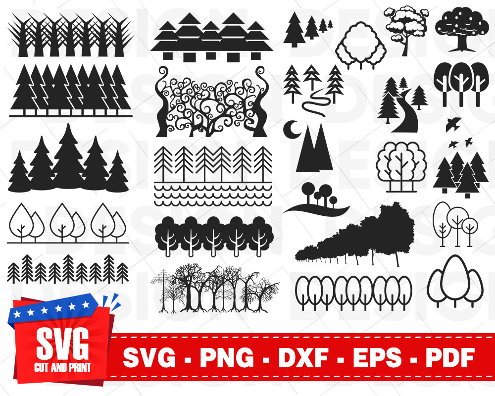 Forest SVG Tree svg Forest svg bundle Forest Clipart Cut | Etsy