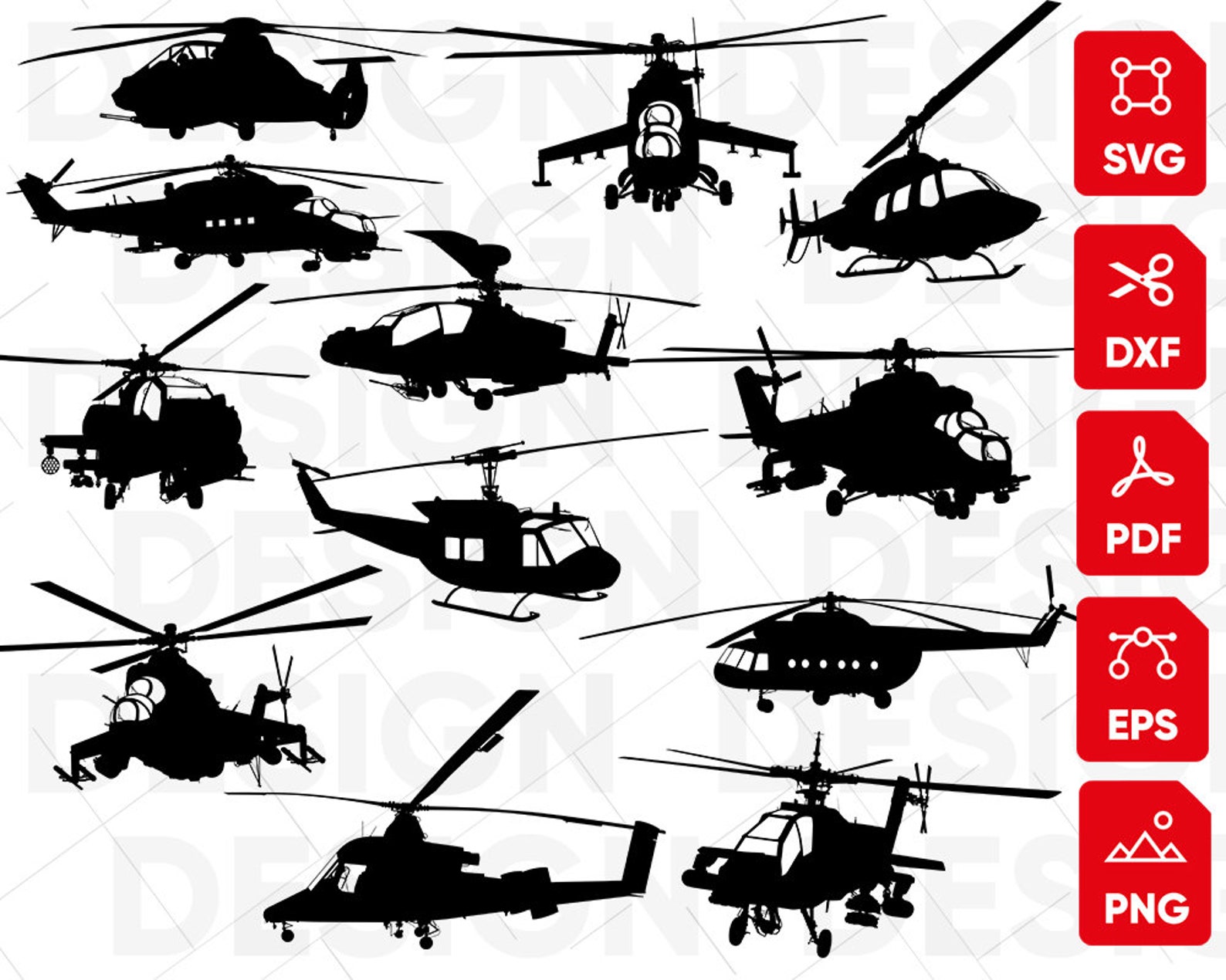 12 Helicopter Svg Bundle Airplane Svg Helicopter Clipart - Etsy