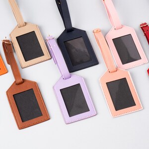 Personalized Handmade Vegan Leather Luggage Tag - Color Options - Gift ...