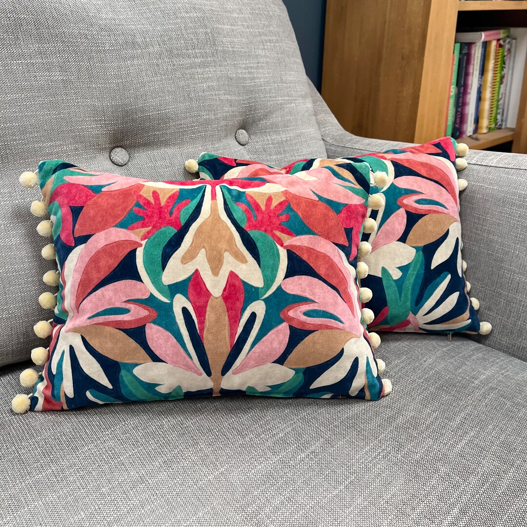 Harlequin Melora Velvet Cushion Cover With Mushroom Velvet Back and ...