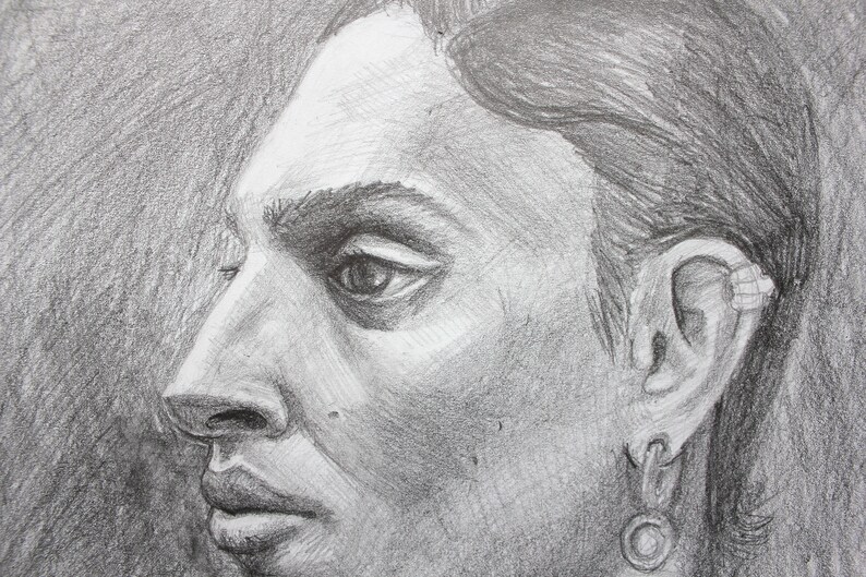 Pencil Drawing Abel, Wall Art, Portrait Drawing, Black and White ...