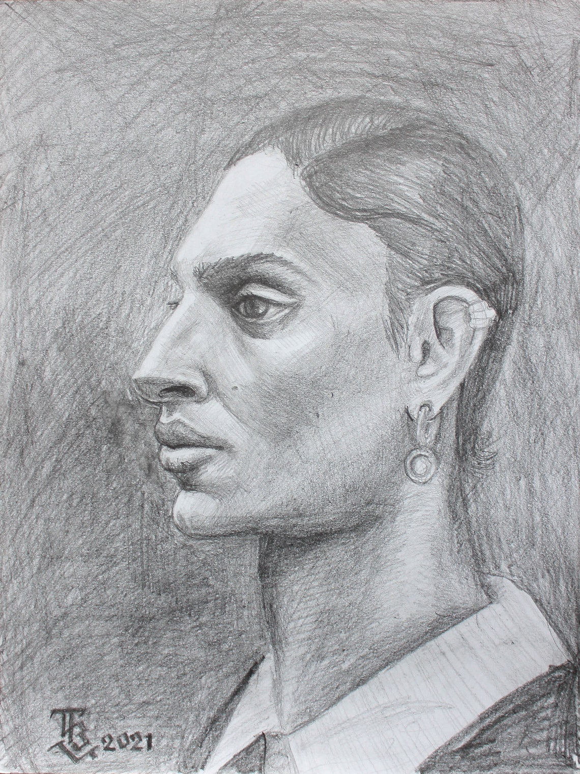 Pencil Drawing Abel, Wall Art, Portrait Drawing, Black and White ...