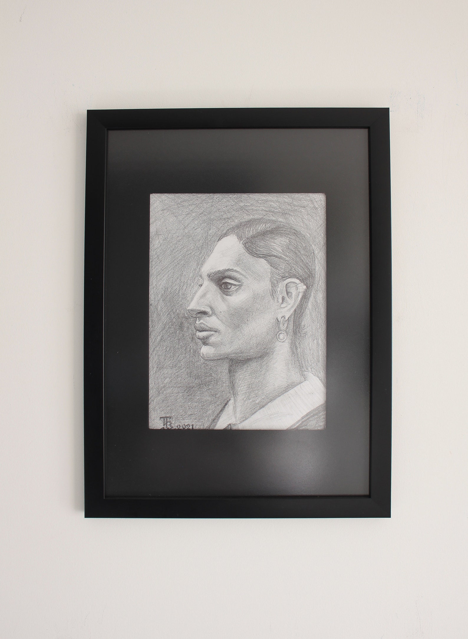 Pencil Drawing Abel, Wall Art, Portrait Drawing, Black and White ...