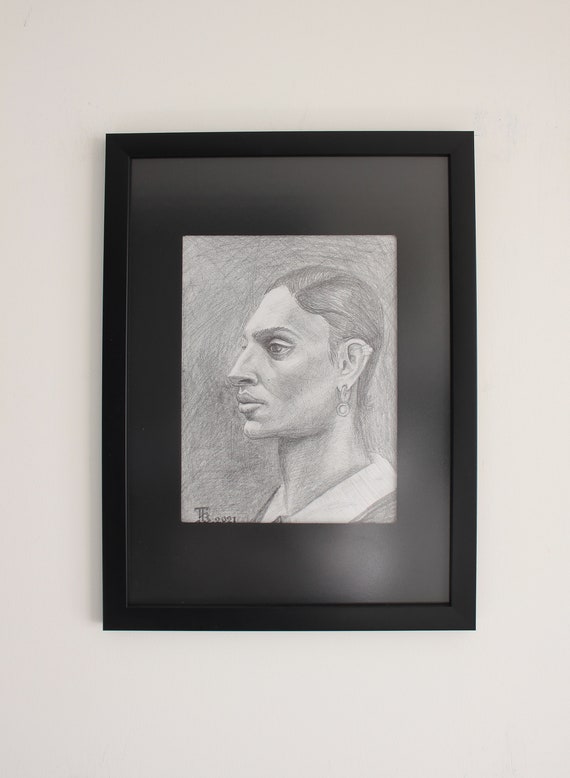 Pencil Drawing Abel Wall Art Portrait Drawing Black and - Etsy