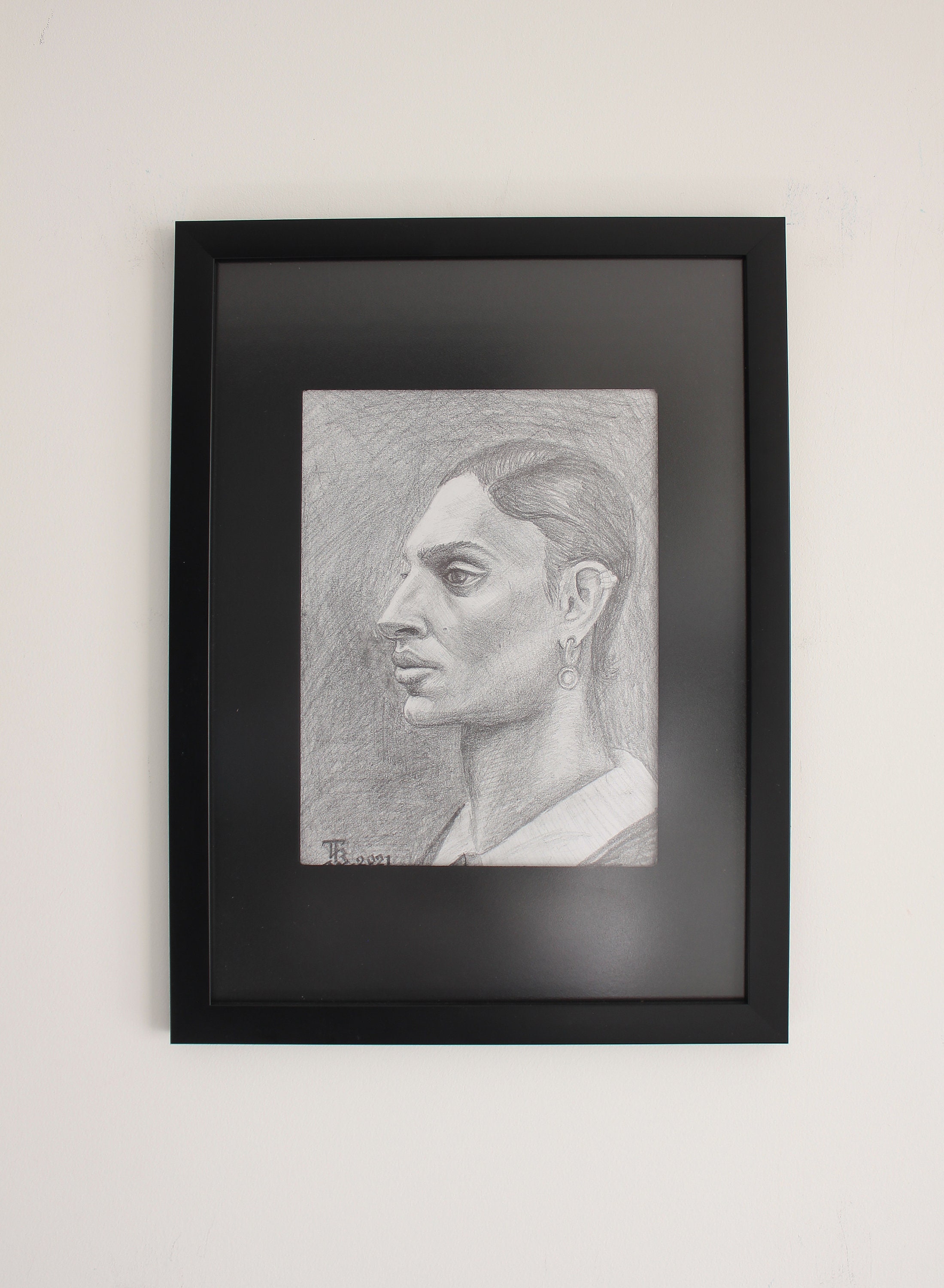 Pencil Drawing Abel, Wall Art, Portrait Drawing, Black and White ...
