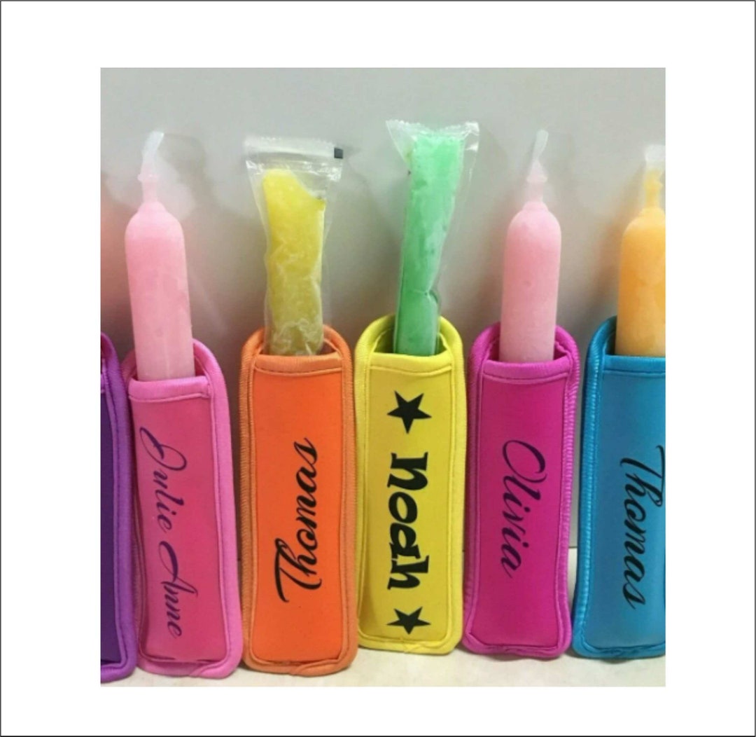 Personalised Icy Pole Holder Cooler Sleeve Ice Pop Block Cover Zooper ...