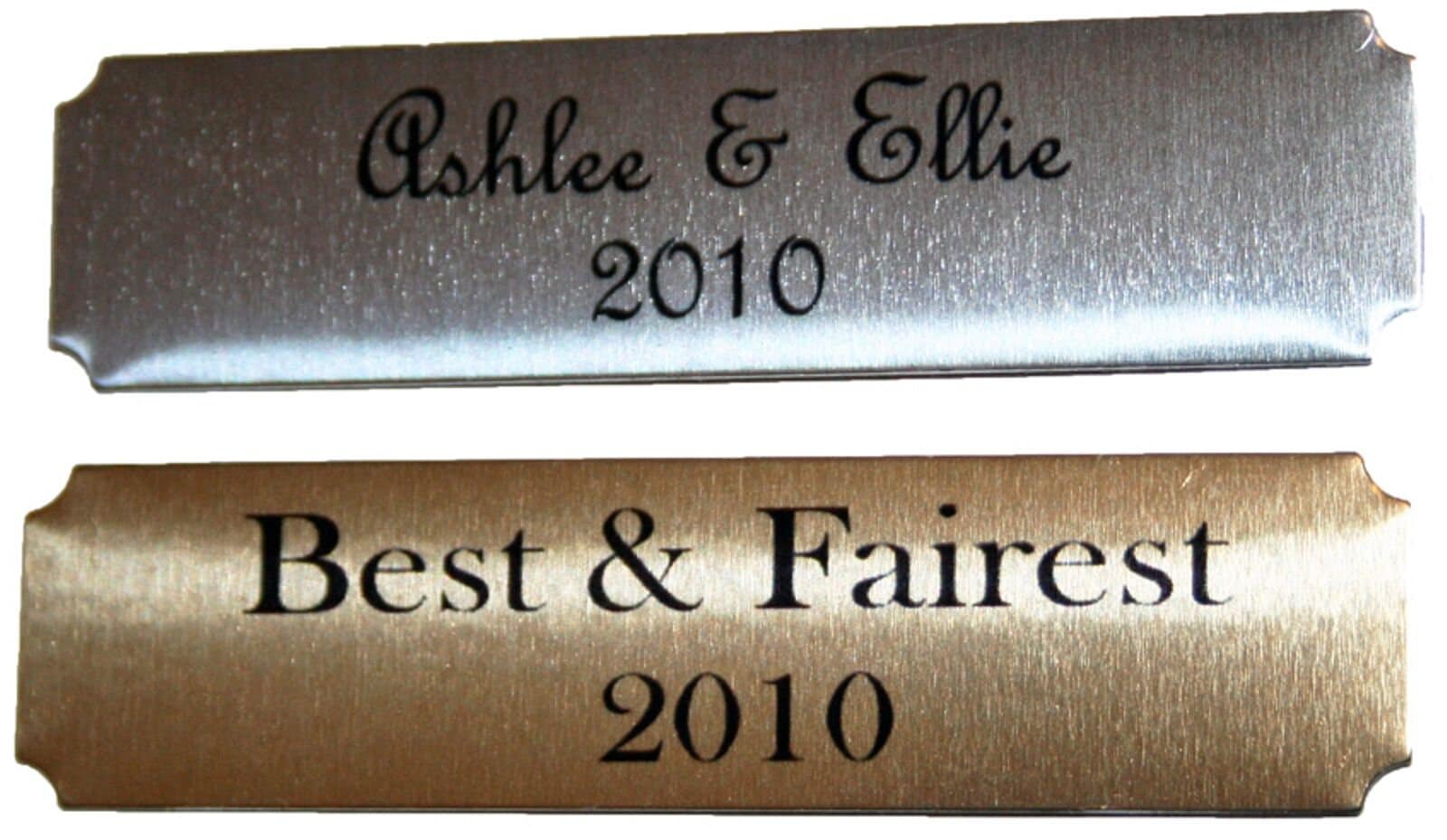 Personalised Name Plate Concave Corners Nameplate PRINTED 7x1.7cm Self ...