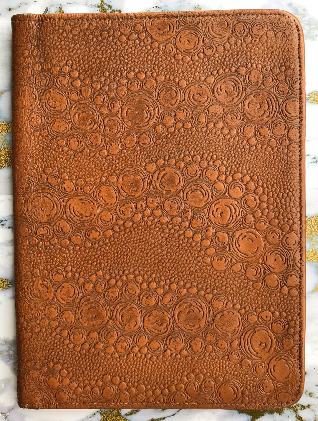Vintage Soviet Embossed Leather Folder for Documents 35x26 Cm ("13.7x ...