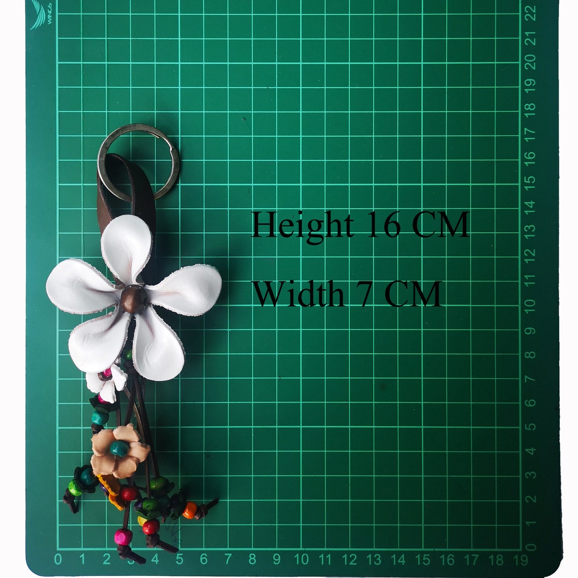 Leather Flower Leather Purse Charm Keychain Leather Flowers - Etsy