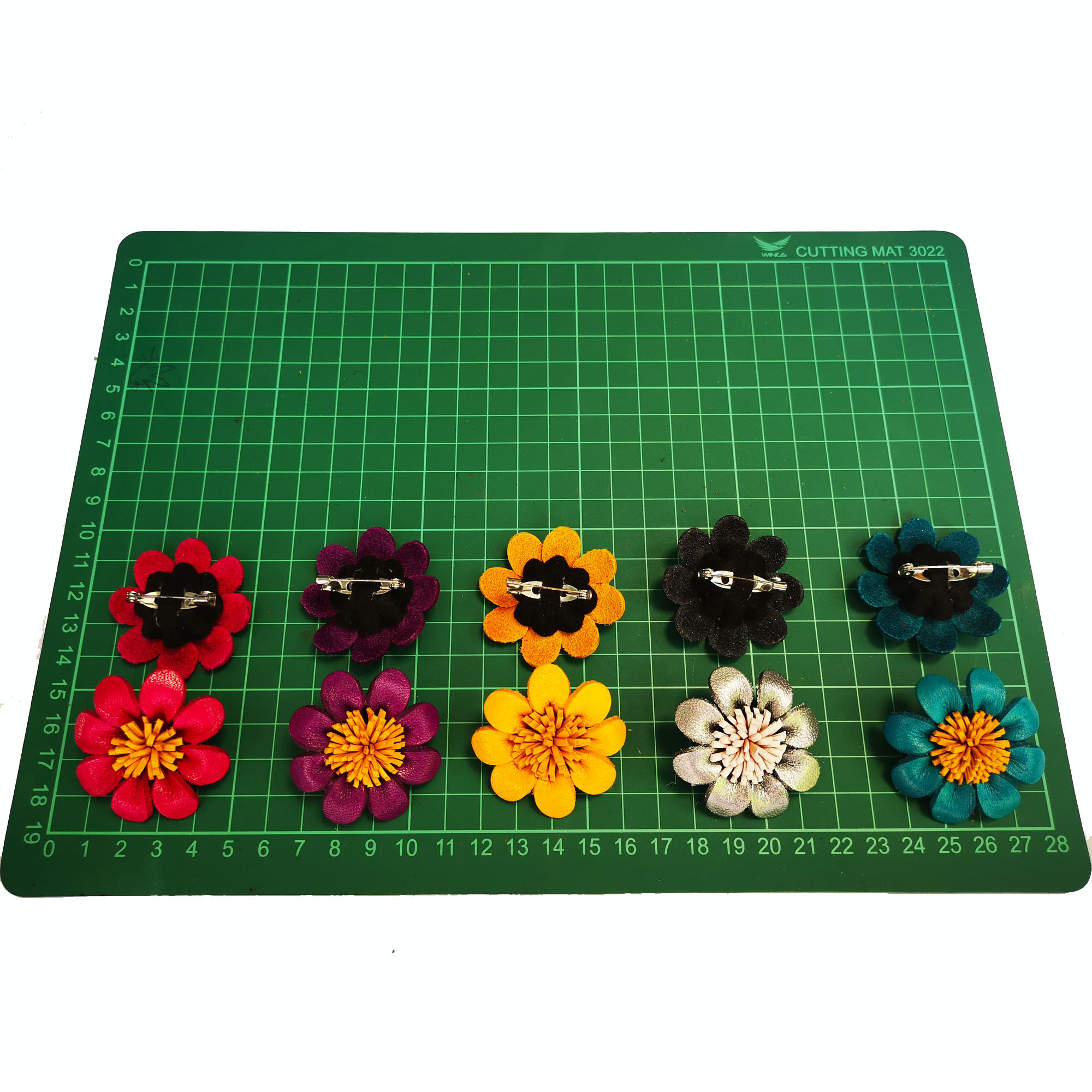 1 Set (5 Pcs) Leather Flower Brooch, Leather Flower, Handmade Leather ...