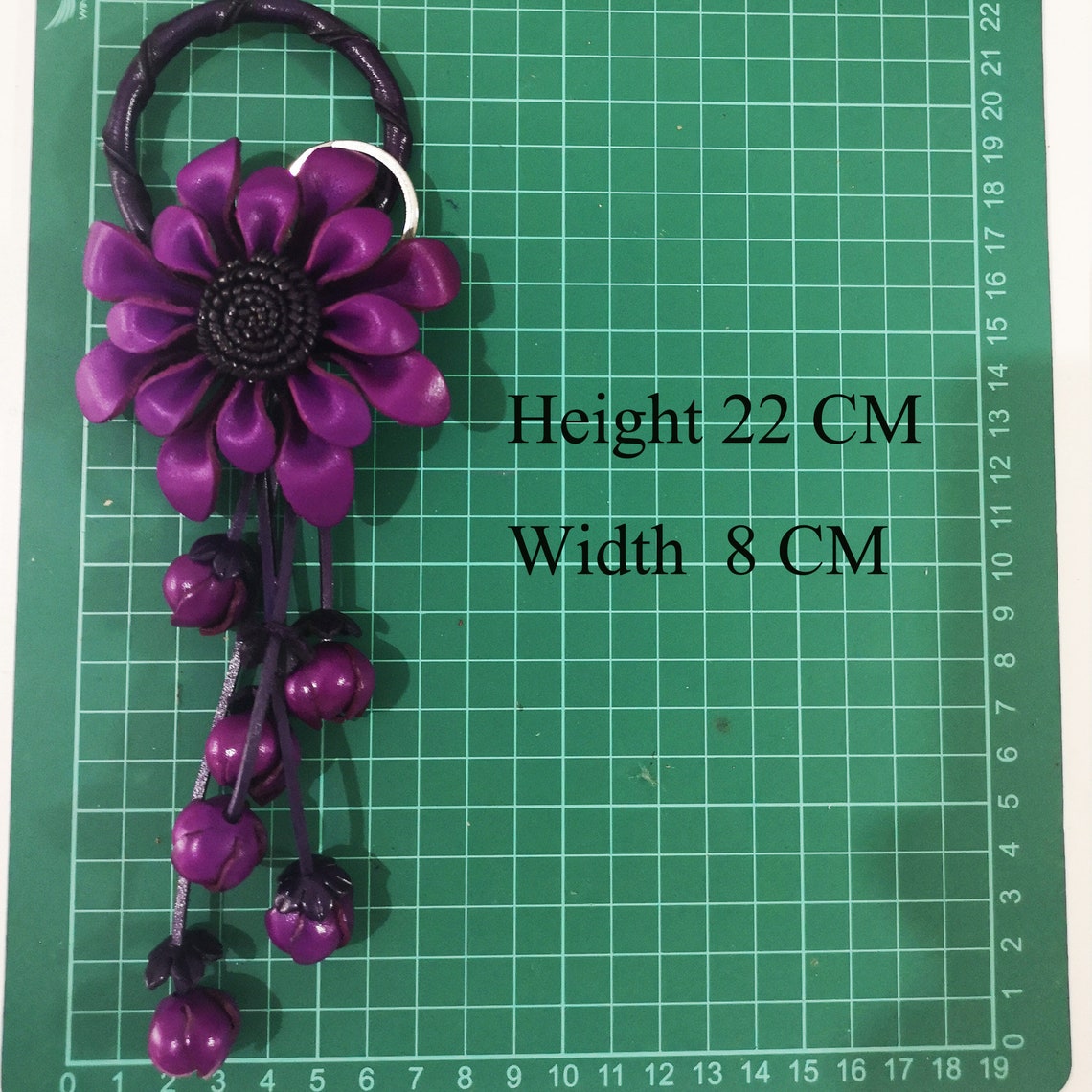 Purple Leather Flower, Leather Purse Charm, Keychain Leather Flowers - Etsy