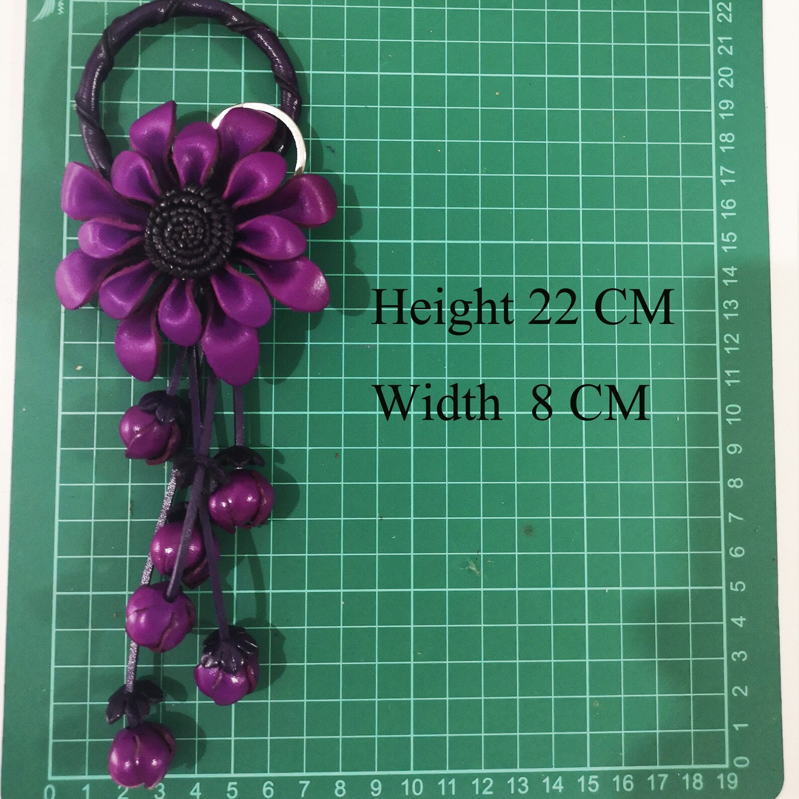 Purple Leather Flower, Leather Purse Charm, Keychain Leather Flowers - Etsy