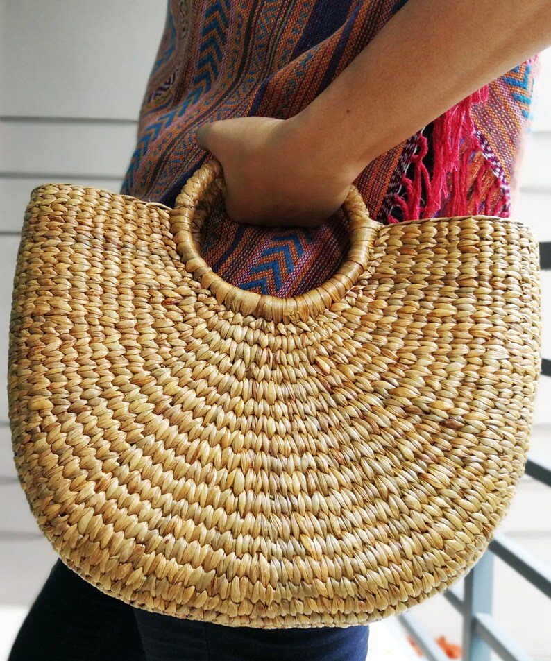 Natural Basket Handmade Straw Bag Water Hyacinth Bag Woven Bag - Etsy
