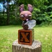 Copper Crazy Batty Bat With Quartz Crystal on Wooden Block - Etsy