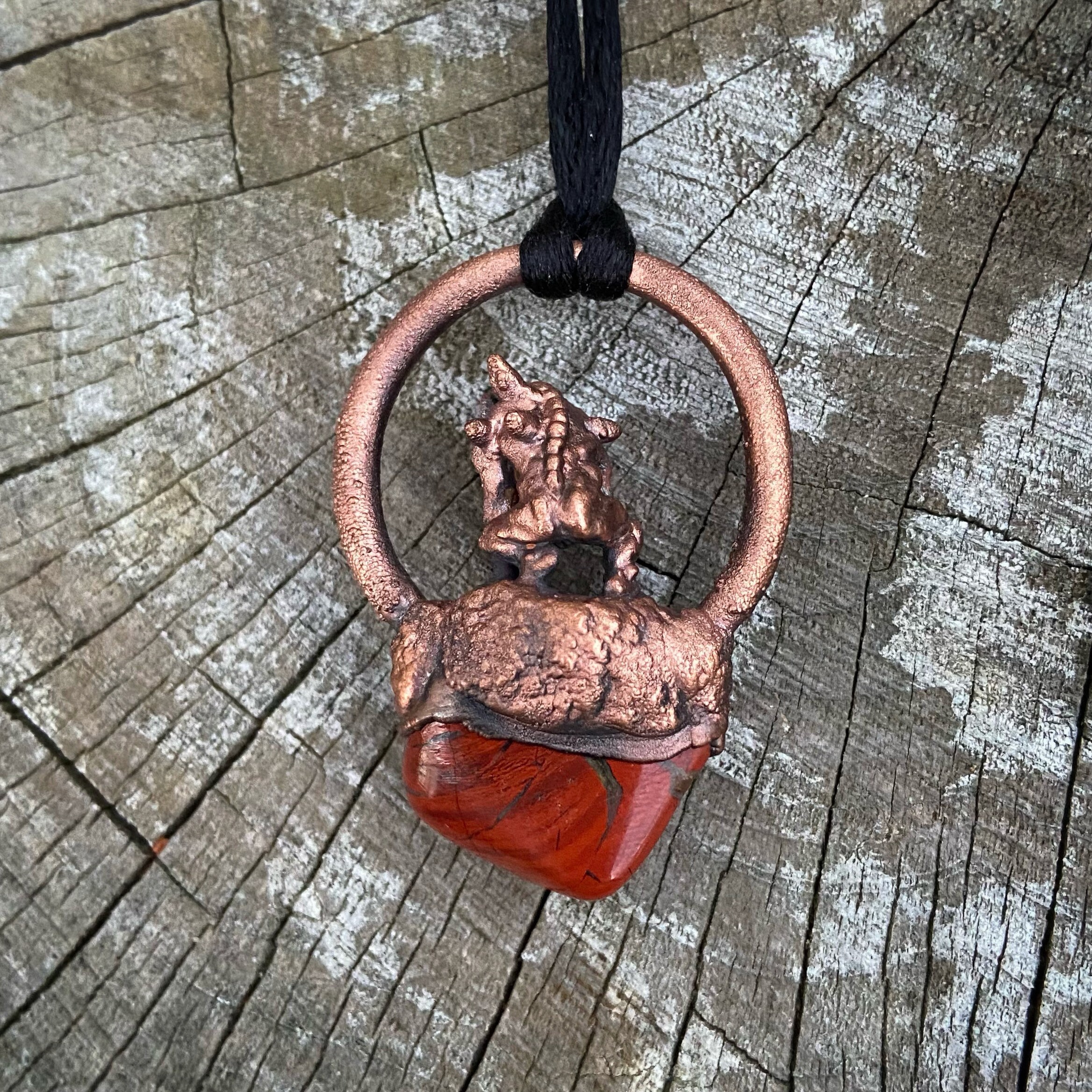 Copper Creepy Little Hunchback Monster With Spikes on Red | Etsy