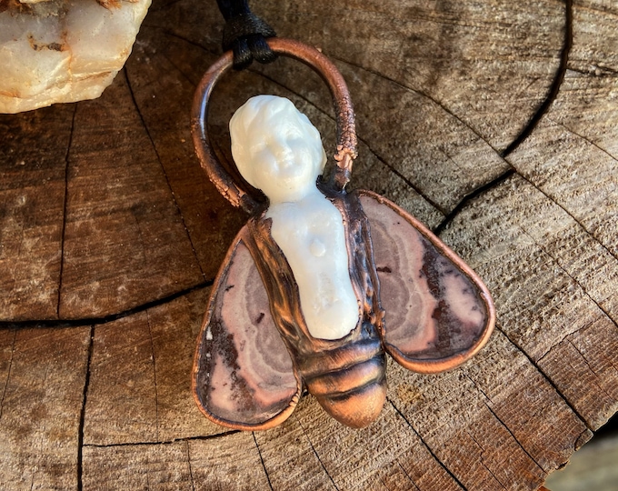 Copper and Porcelain Doll Fairy With Exotica Jasper Wings - Etsy