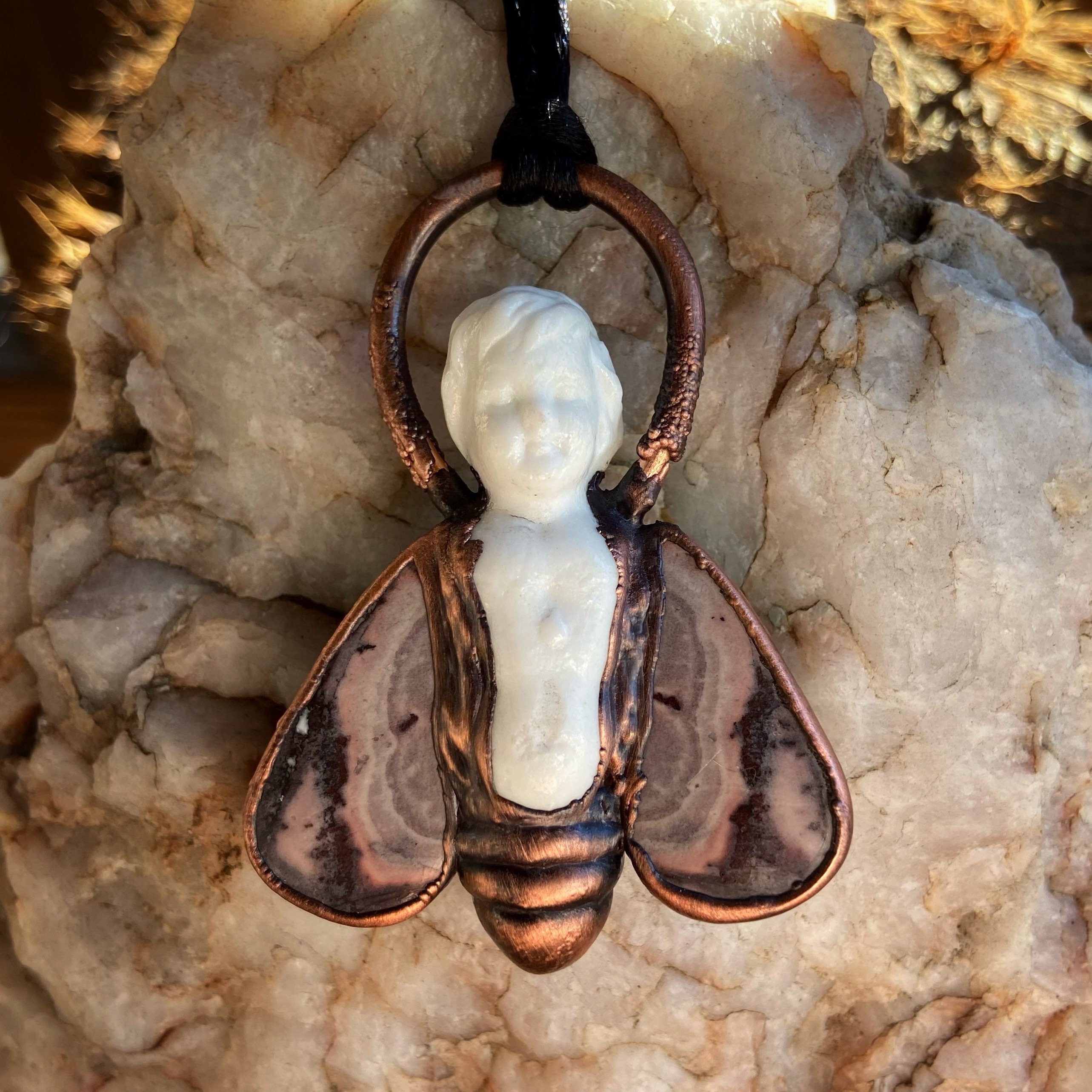 Copper and Porcelain Doll Fairy With Exotica Jasper Wings | Etsy