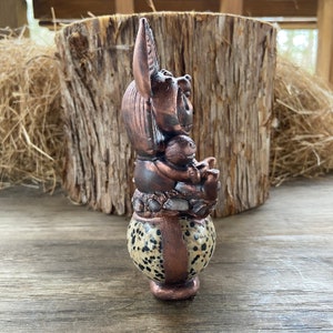 Copper Skeleton Egyptian Anubis Figure on Dalmatian Jasper Sphere With ...