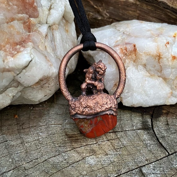 Copper Creepy Little Hunchback Monster With Spikes on Red | Etsy