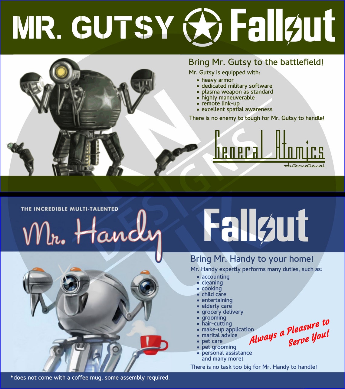 Fallout Mr Handy Mr Gutsy 1/6 Toy Gaming Heads Display Plaque - Etsy