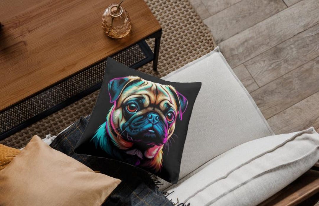 Neon Pug Instant Download, Digital Art, T-shirt Art, Dog Lovers, Fawn ...