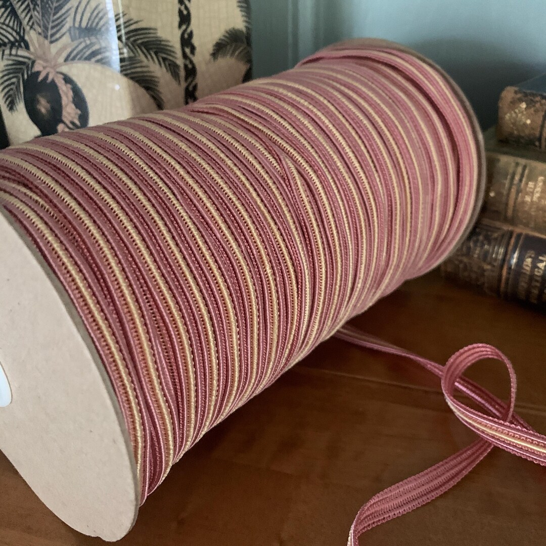 Bumper Clearance Lot 150m FULL SPOOL of 10mm Pink/pale Gold Stripe ...