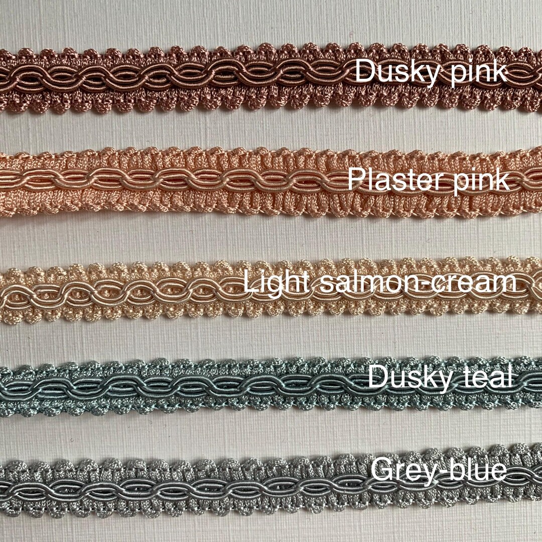 Quality 'chain' Lampshade Vintage Braid Gimp Trim 10mm Pastel/dusky ...