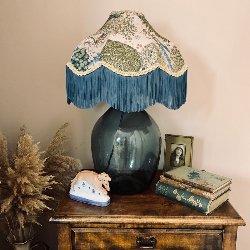Fringed Table Lampshade 25cm - Etsy UK