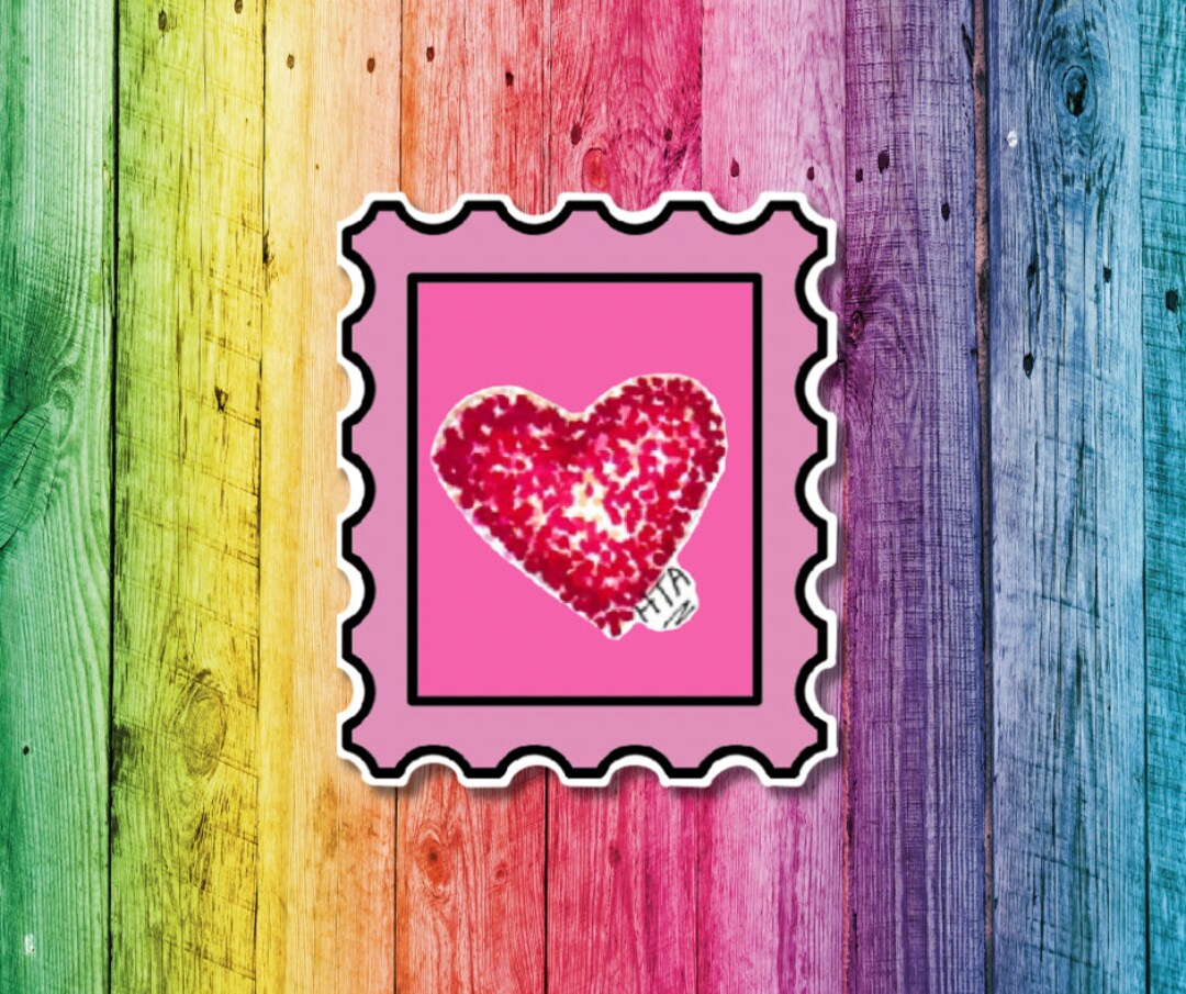 Heart Post Stamp Die Cut Water Bottle Sticker for Laptop Decal - Etsy