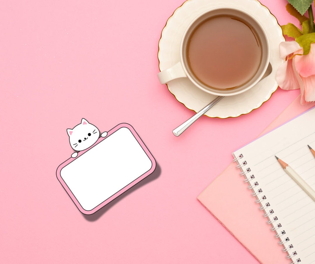 Pink Cat Note Pad 2x 2 60 Pages Kawaii Art Aesthetic Cute Stationery ...