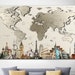 Multi Panel World Map Wall Art Decor Silver World Map Print World Map ...