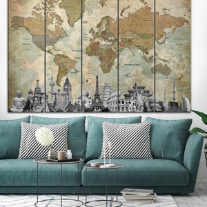 Exclusive World Map Wall Art World Map Photo Print Modern World Map ...