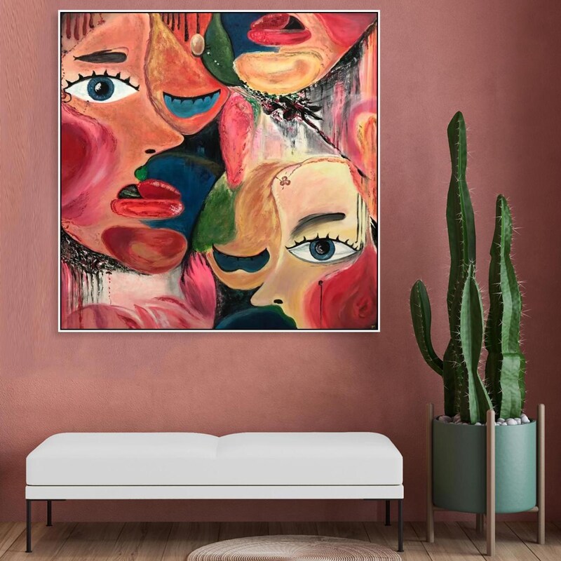Large Canvas Face Art - Etsy
