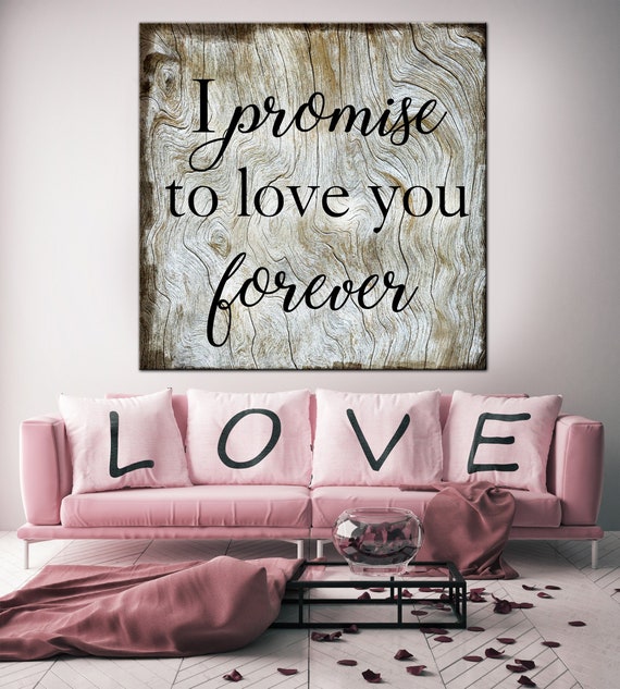 I Promise to Love You Forever Sign Anniversary Present Canvas - Etsy