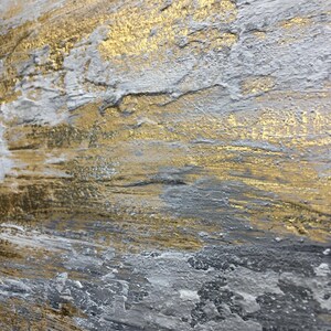 Gold and Silver Abstract Painting Large Textured Wall Art on Canvas for ...