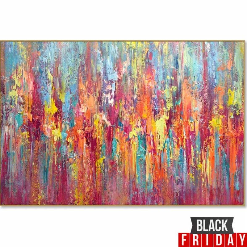 Large Colorful Art - Etsy