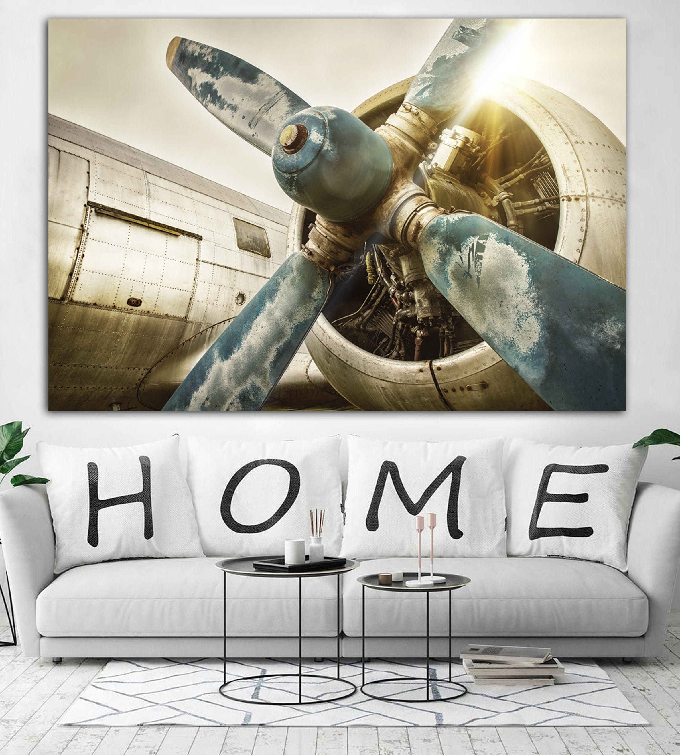 Propeller Wall Art Airplane Canvas Art Military Plane Poster - Etsy