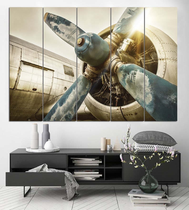 Propeller Wall Art Airplane Canvas Art Military Plane Poster - Etsy