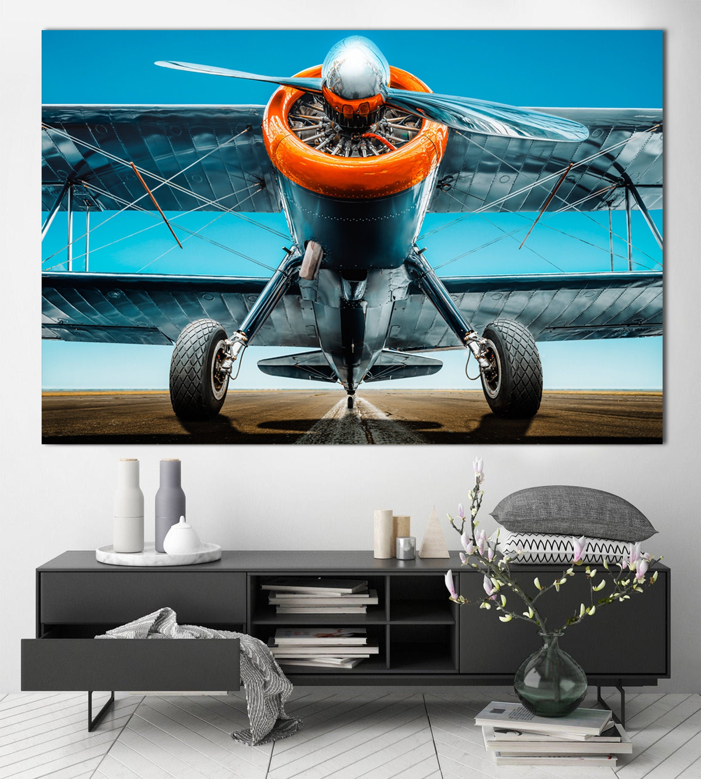 Aircraft Print Airplane Canvas Wall Art Design Airplane Poster | Etsy