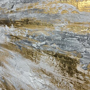 Gold and Silver Abstract Painting Large Textured Wall Art on Canvas for ...