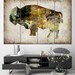 Buffalo Art Print on Canvas Woodland Abstract Animal Wall Art - Etsy