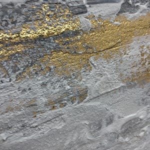Gold and Silver Abstract Painting Large Textured Wall Art on Canvas for ...
