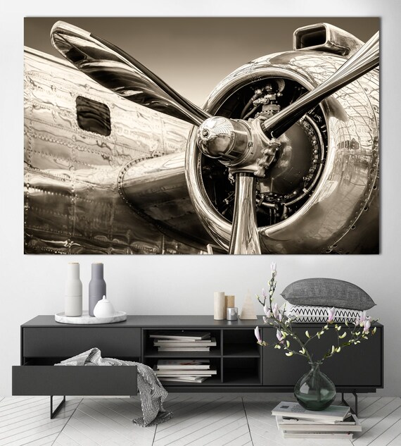 Wall Hangings Propeller Canvas Art Turbine Print Aircraft Engine Canvas ...