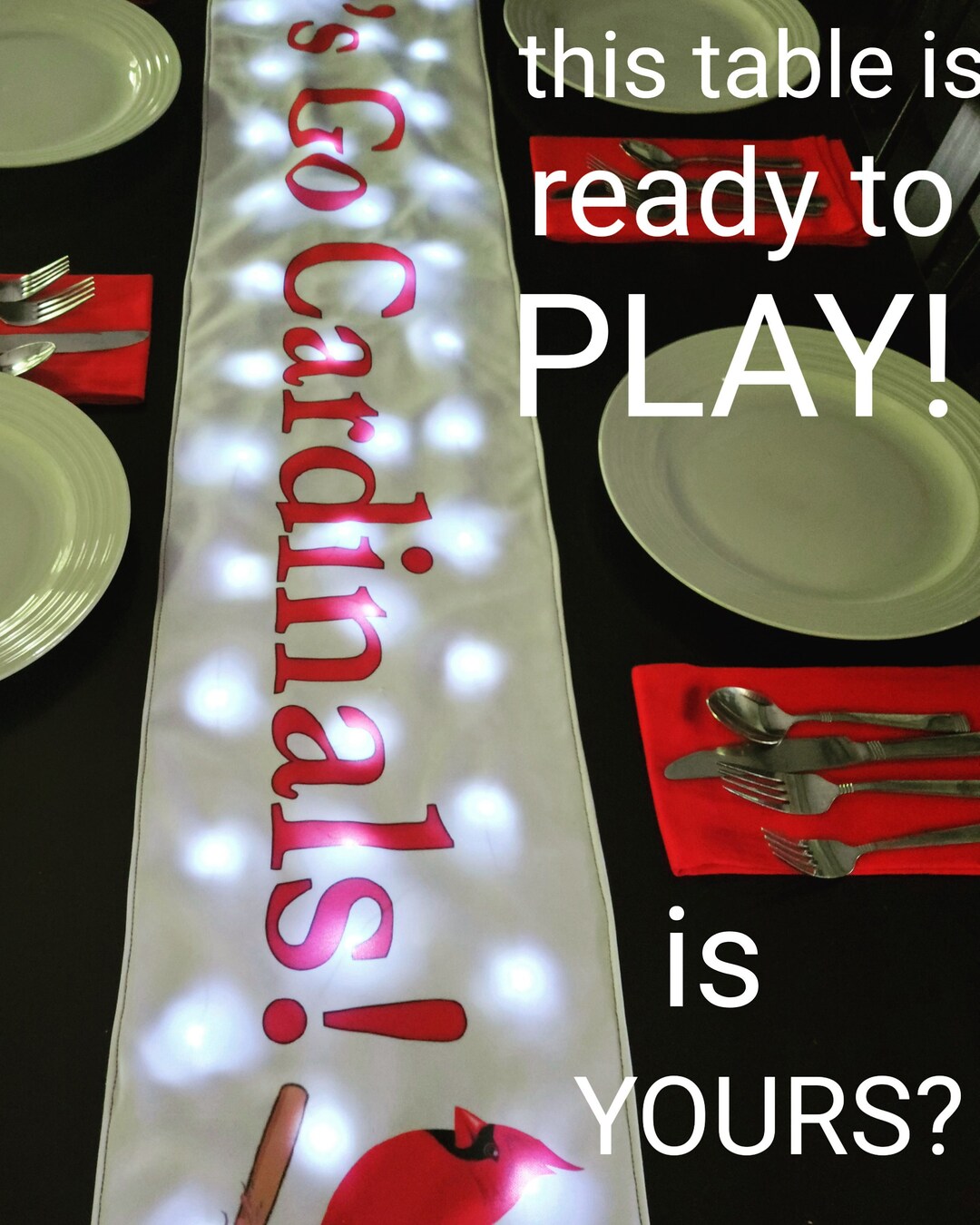 Go Cardinal Rechargeable LED Table Runner - Etsy