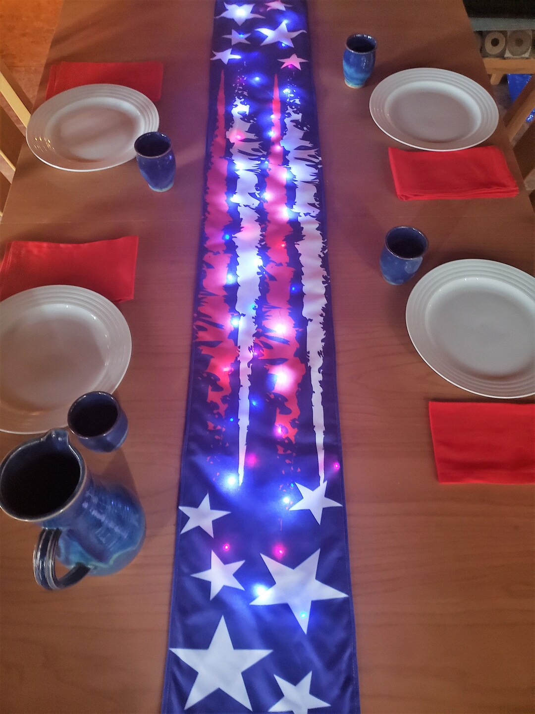 Stars and Stripes Rechargeable LED Table Runner - Etsy