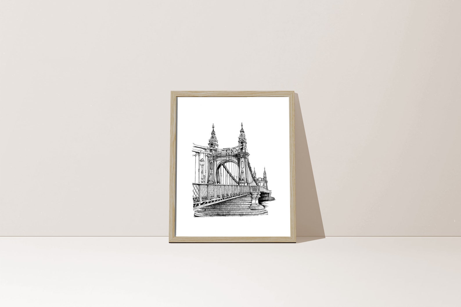 Hammersmith Bridge Illustration Print A4 - Etsy