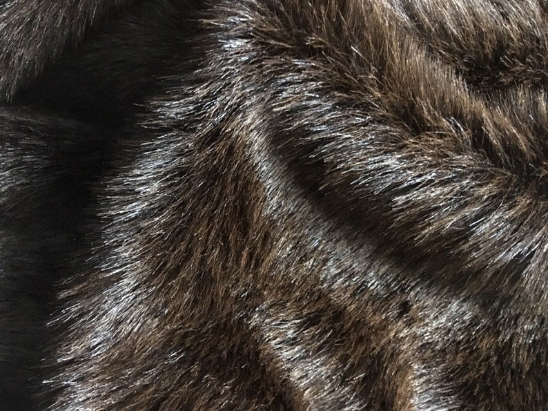 1m Dark Brown Faux Long Pile Brown Fur Fabric Fashion Outwear | Etsy