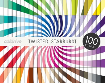Starburst Digital Paper: Watercolor Starburst
