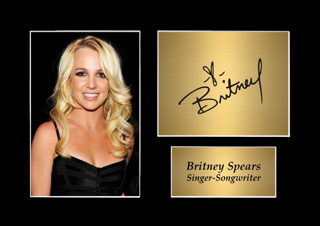 Signed Britney Spears Mount Autograph Print A4 - Etsy UK
