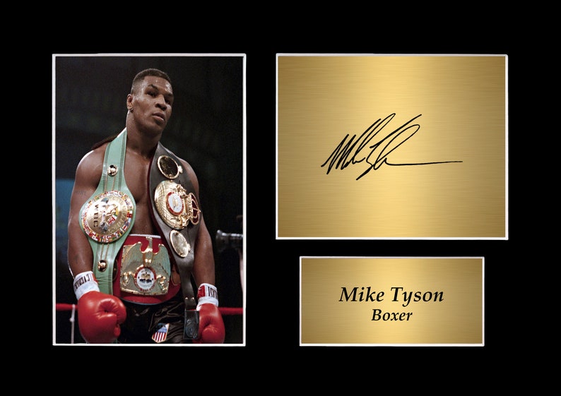 Signed Mike Tyson Mount Autograph Print A4 - Etsy